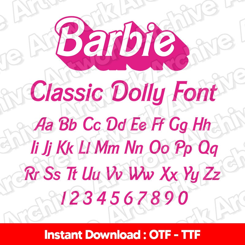 Barbi Font, Barbie Png, Barbie Fonts Bundle, Barbie Movie Png, Barbie ...