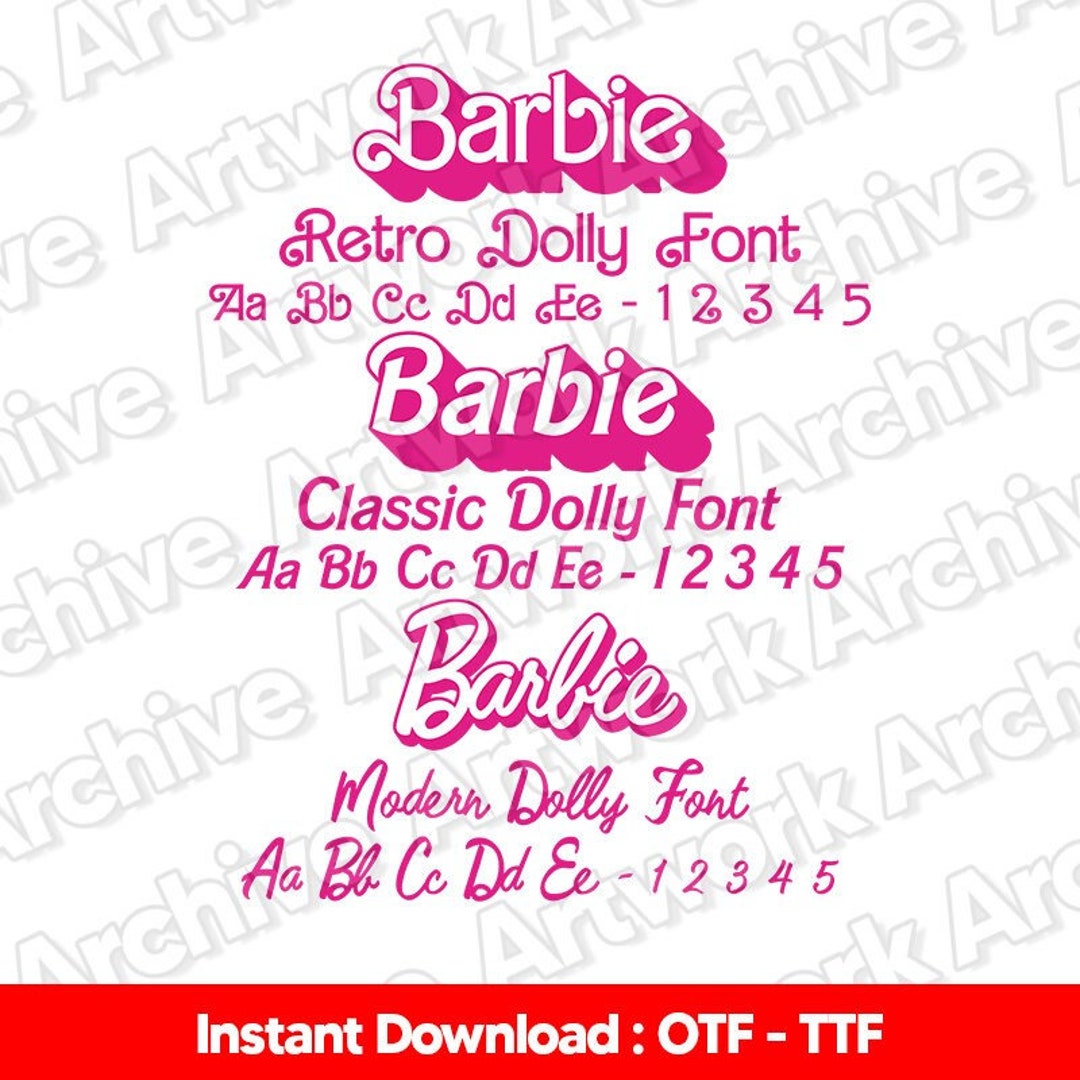 Barbi Font, Barbie Png, Barbie Fonts Bundle, Barbie Movie Png, Barbie ...