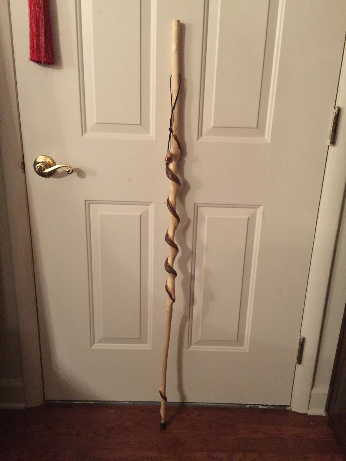 51 Natural Vine Twisted Walking/Hiking Stick w/leather | Etsy