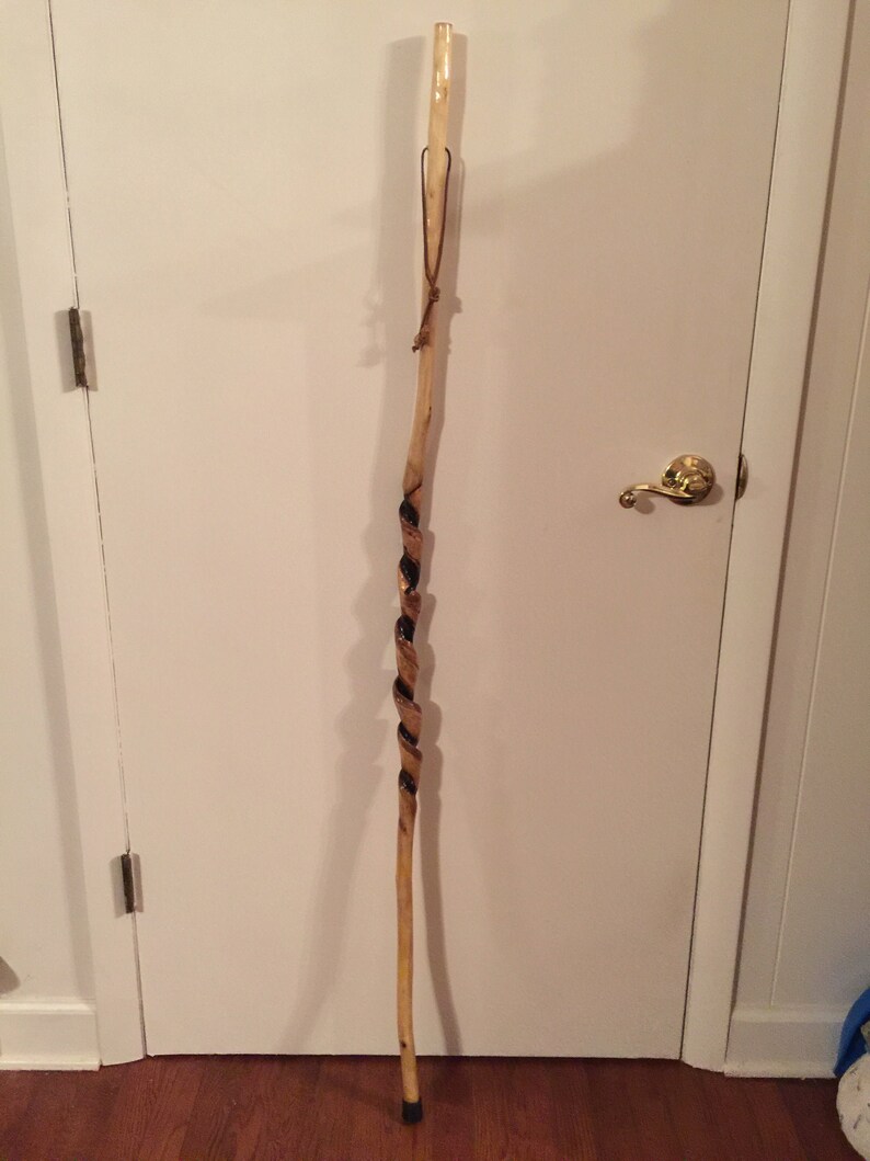 55 Natural Vine Twisted Walking/hiking Stick With Leather Lanyard and ...