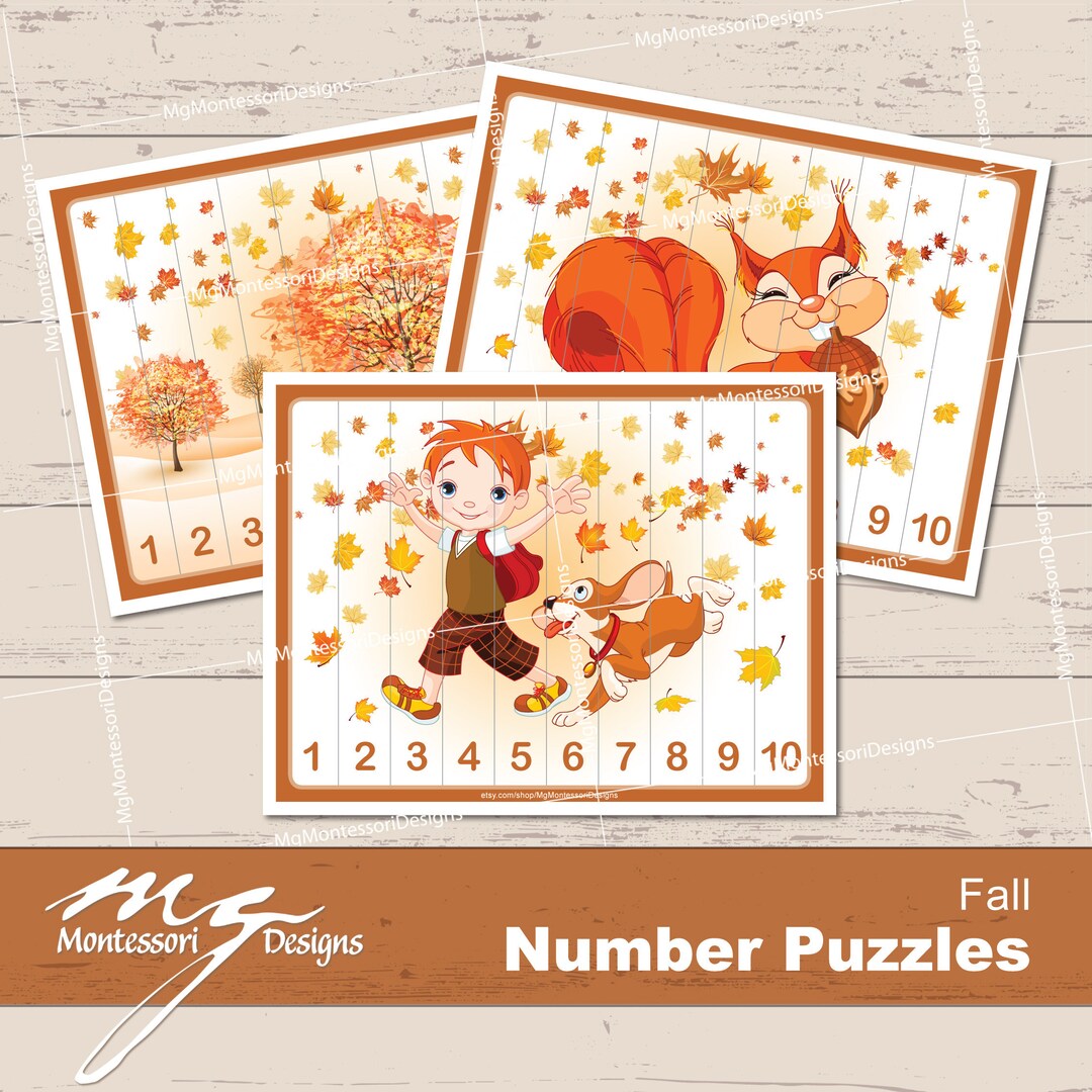 Fall Number Puzzles•number Sequencing•montessori Printable•educational ...