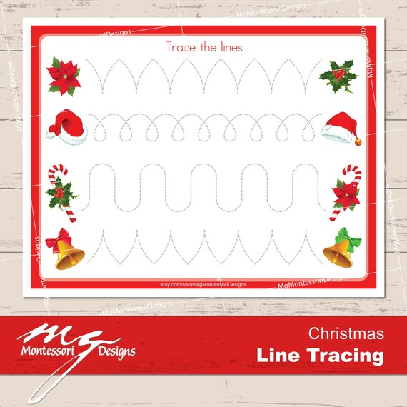 Christmas Line Tracing Fine Motor Skills Writing Skills | Etsy