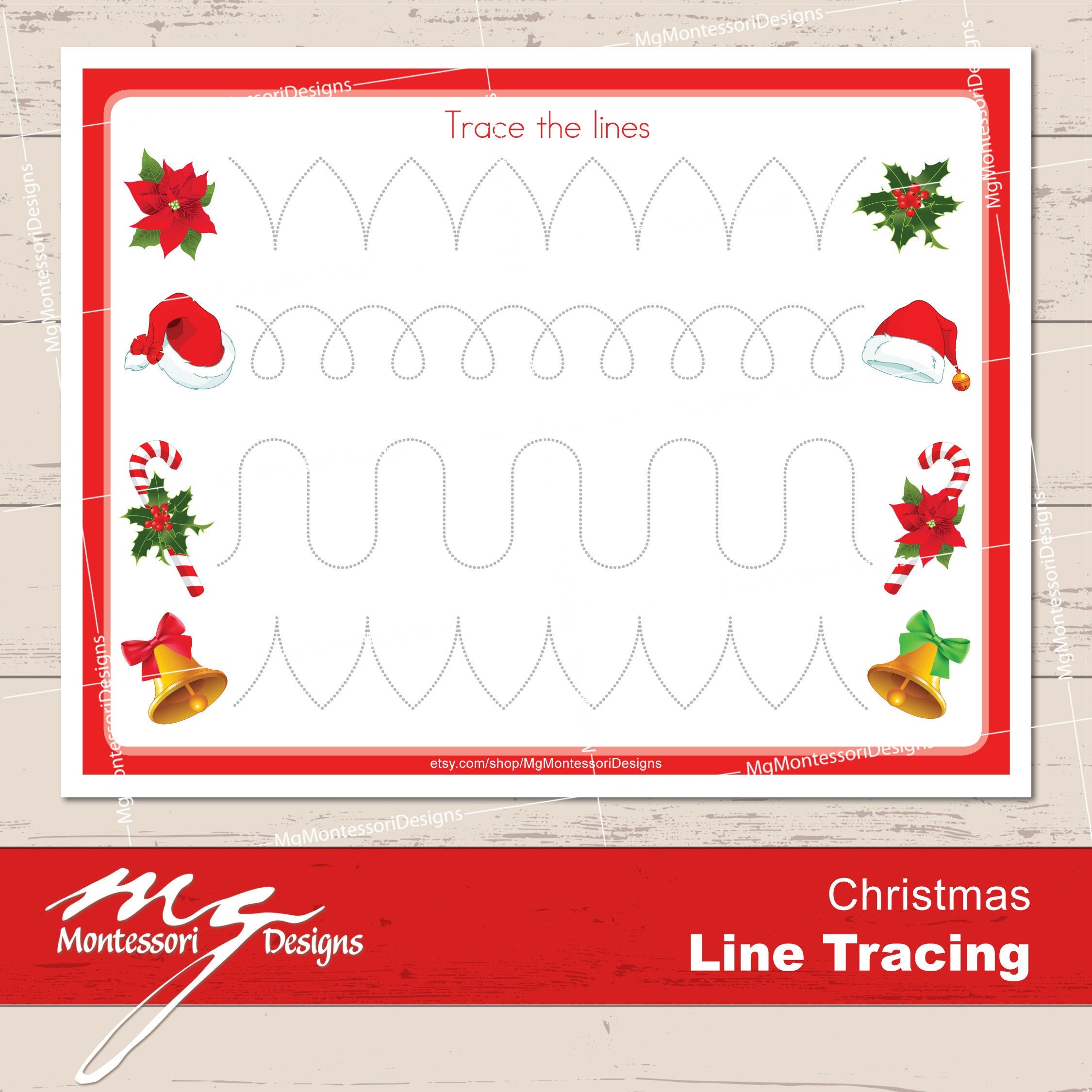 Christmas Line Tracing Fine Motor Skills Writing Skills Montessori ...
