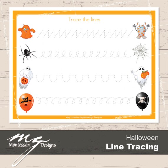 Halloween Line Tracing Fine Motor Skilss Writing Skills | Etsy