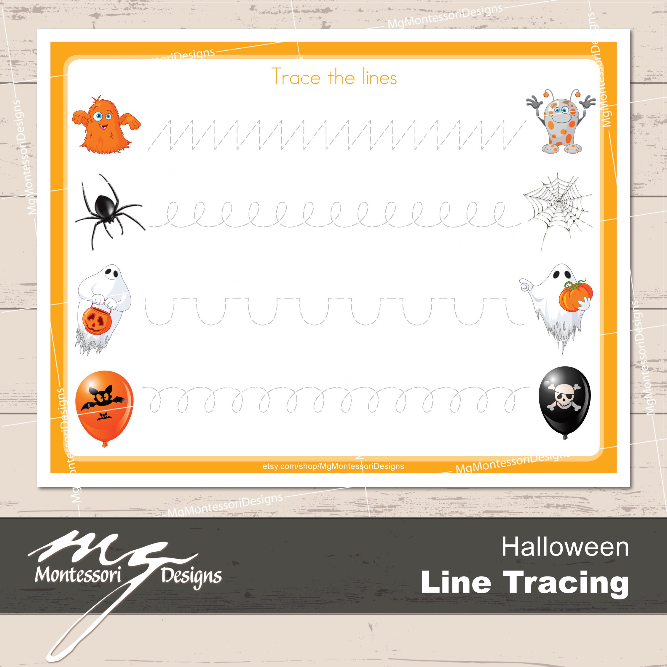 Halloween Line Tracing Fine Motor Skilss Writing Skills - Etsy UK