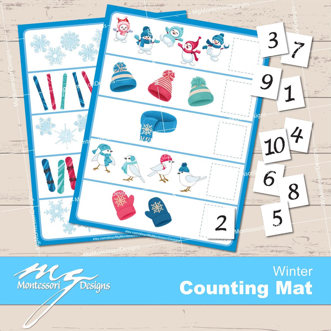 Winter Counting Mats Winter Montessori Counting Mats winter Math ...