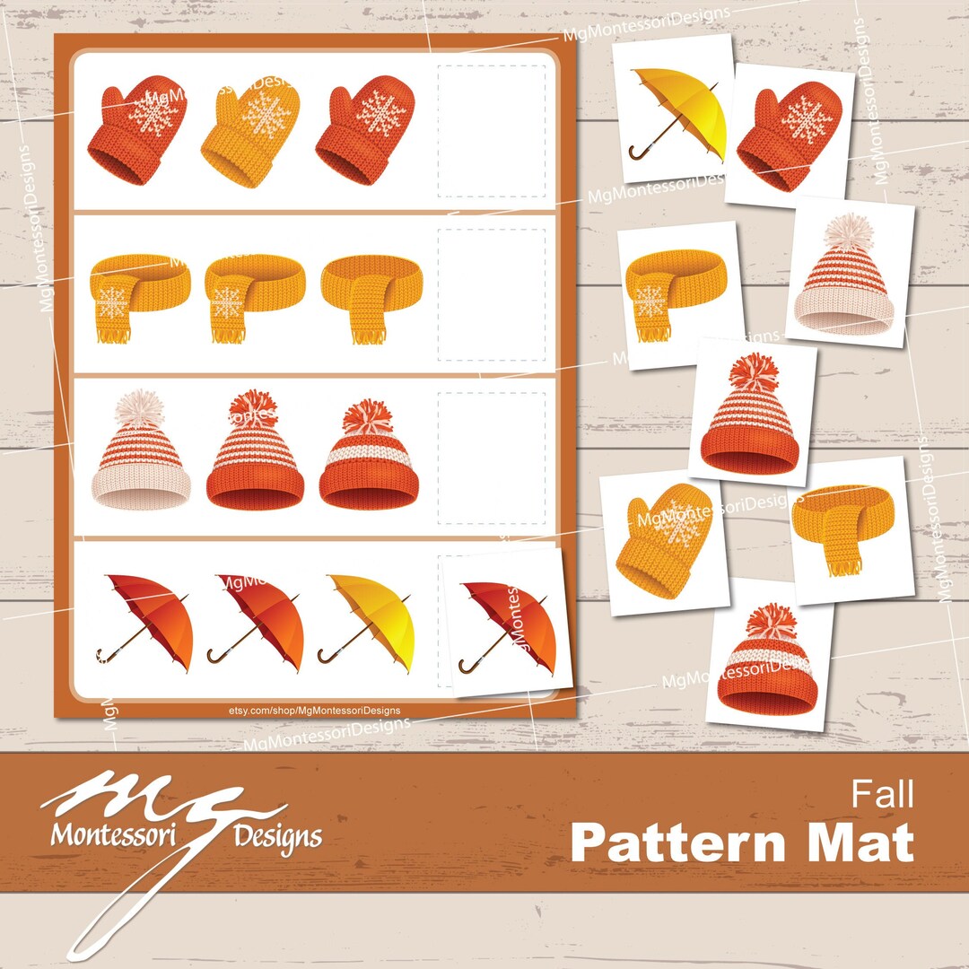 Fall Patterning Activity Montessori Printable Educational Printable - Etsy