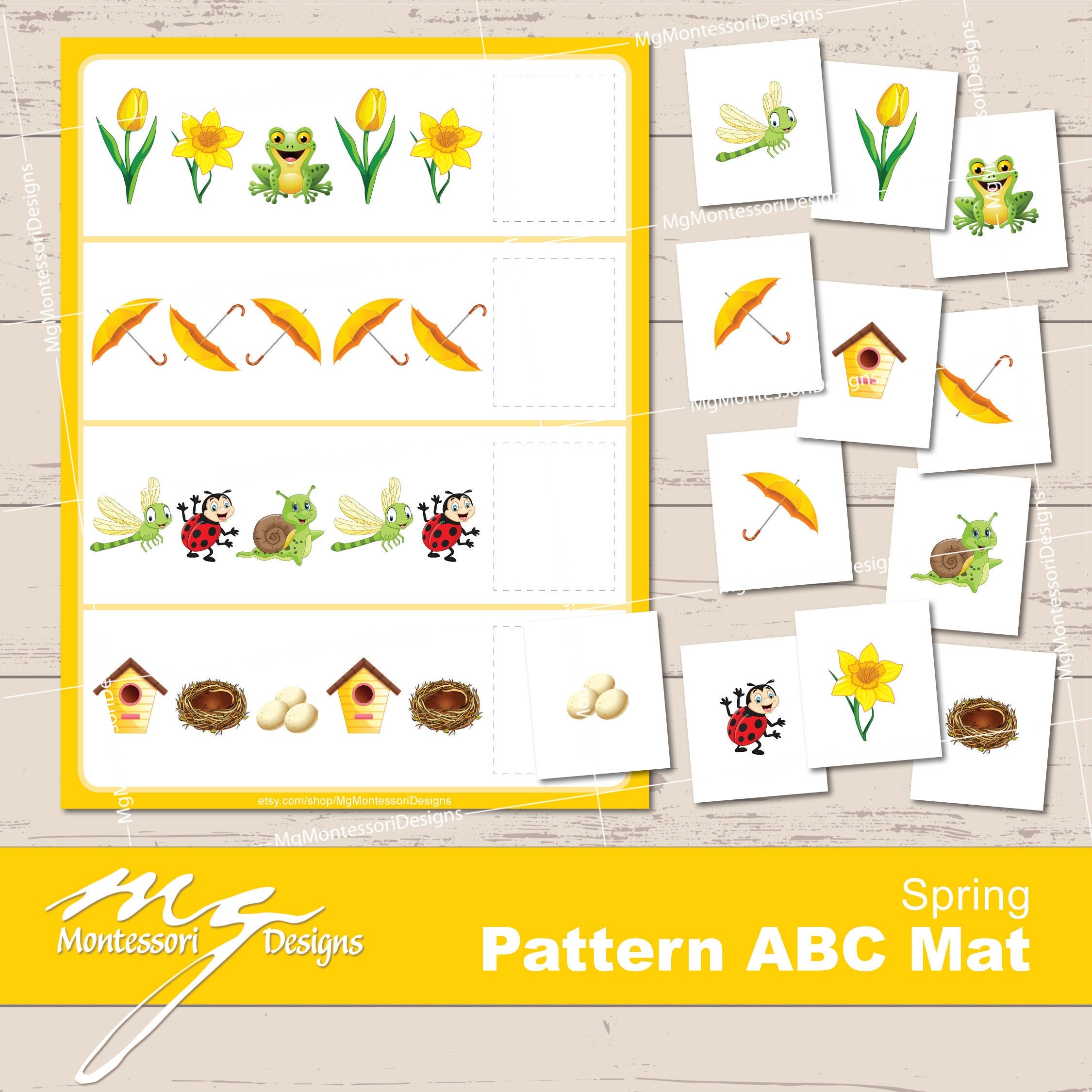 Spring Montessori Pattern ABC Mat Spring Patterning Activity Montessori ...