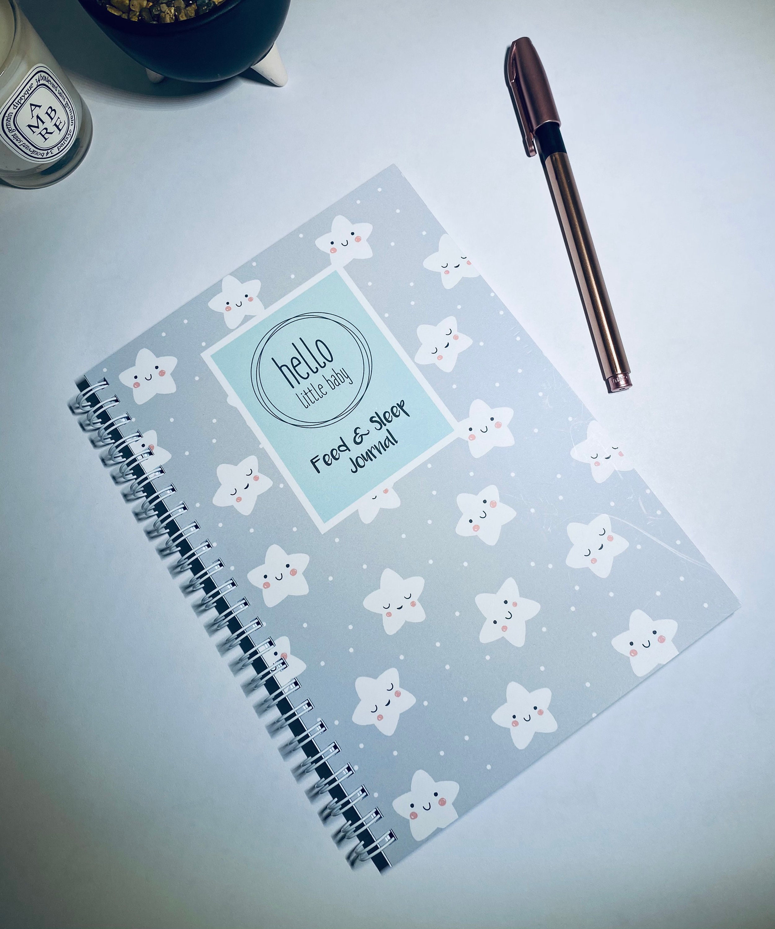 Baby Feed and Sleep Journal -stars Design/baby Diary / Feeding Log Book ...
