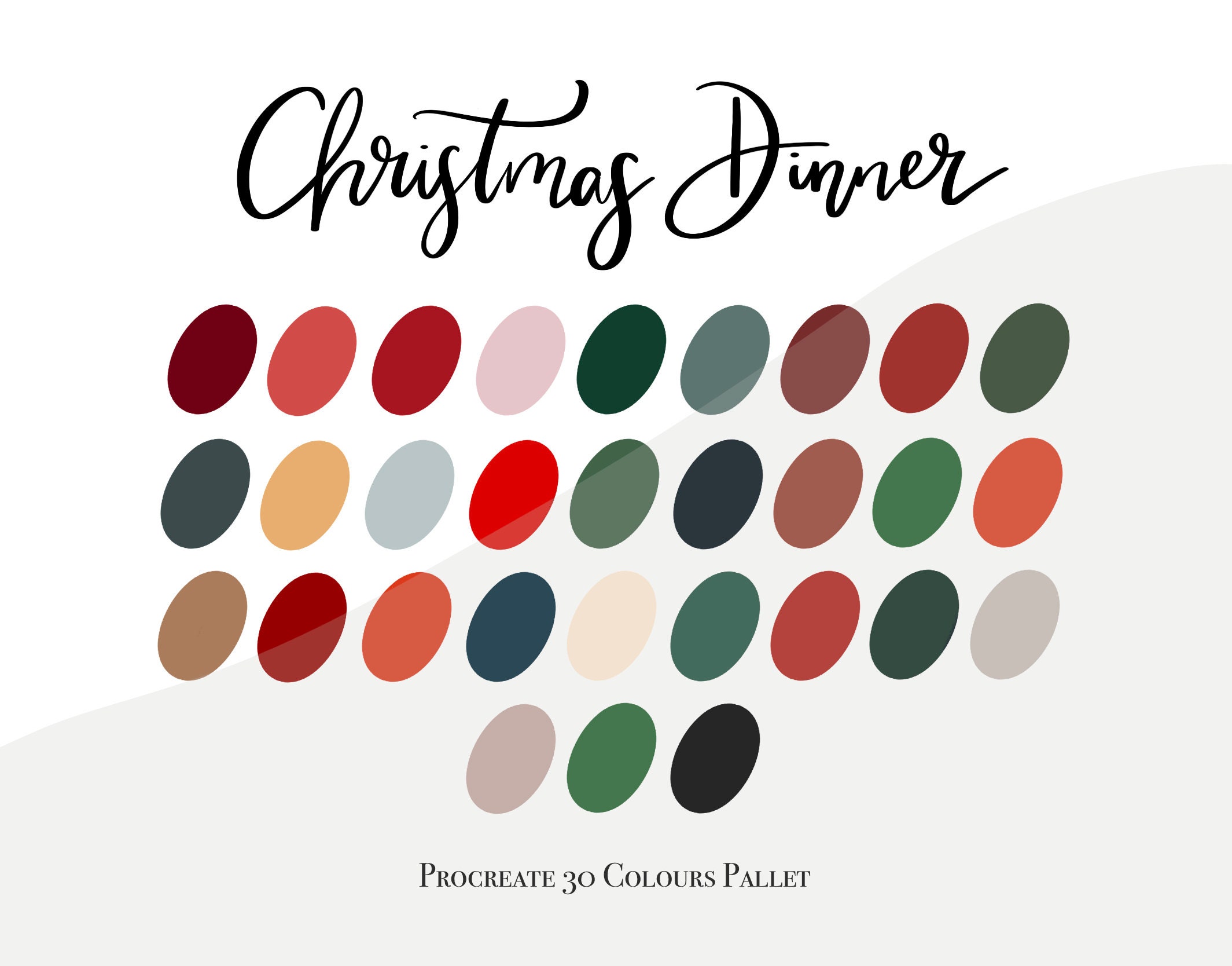 Christmas Dinner Procreate Colour Pallet - Procreate Tools - Instant ...