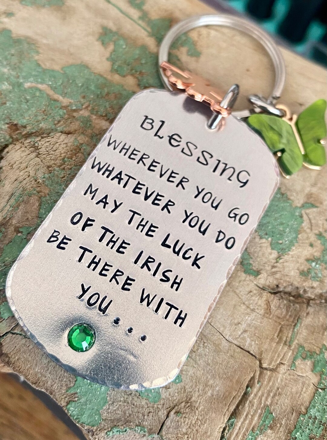 St Patrick Day Keyring, Blessings, Irish Charm, Clover, Luck, Key Ring ...
