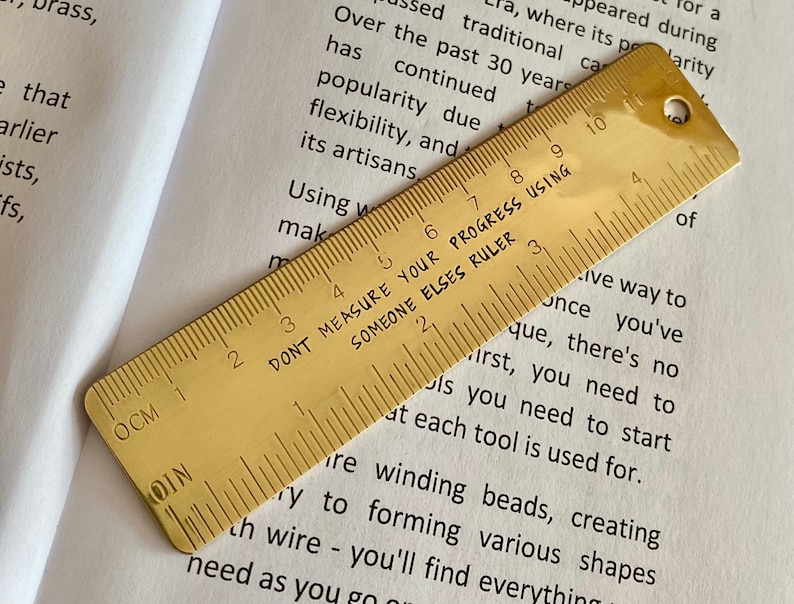 Personalised Ruler, Metal, Brass, Ruler, Quote, Teacher, Wood Work, Any ...