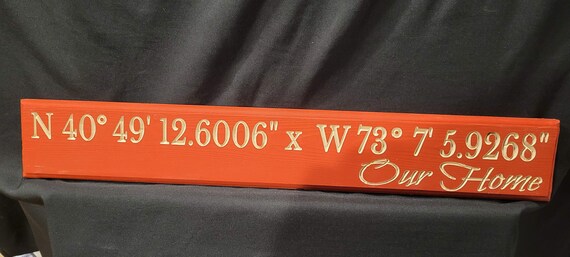 GPS Coordinate Home Sign. - Etsy