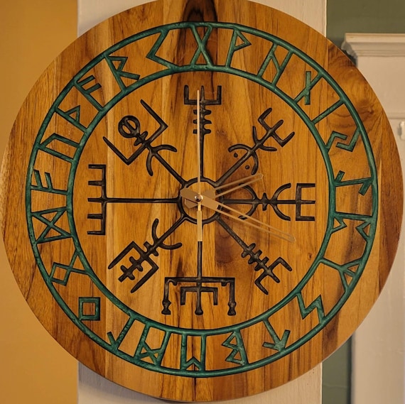 Viking Compass Runes Clock | Etsy