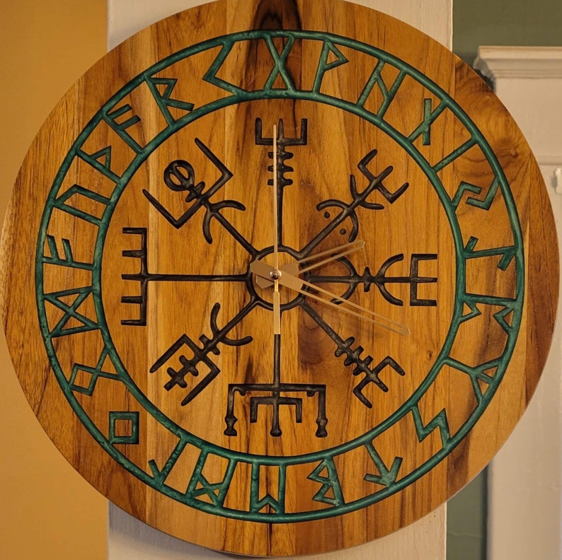 Viking Compass Runes Clock - Etsy