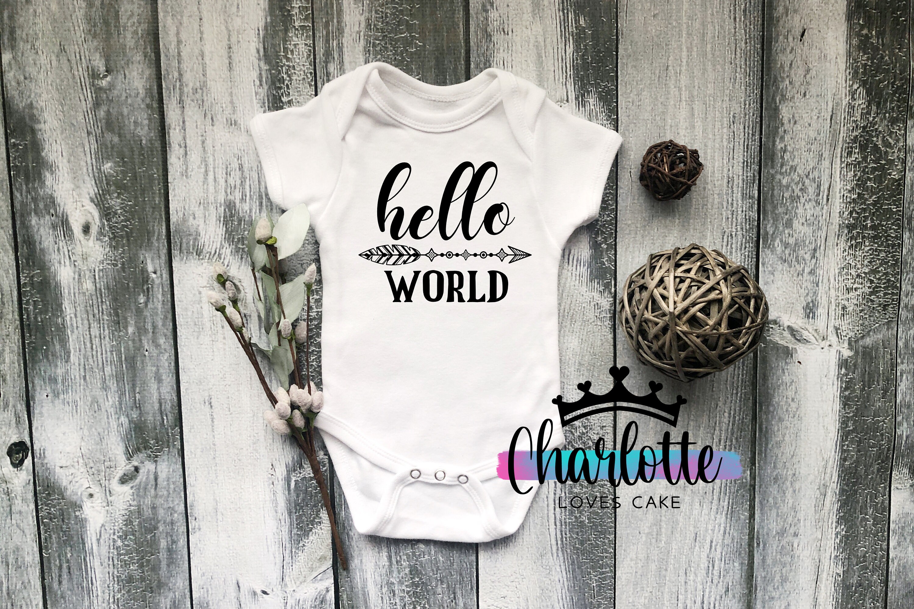 Hello World Baby Vest New Baby Gift Personalised Baby - Etsy