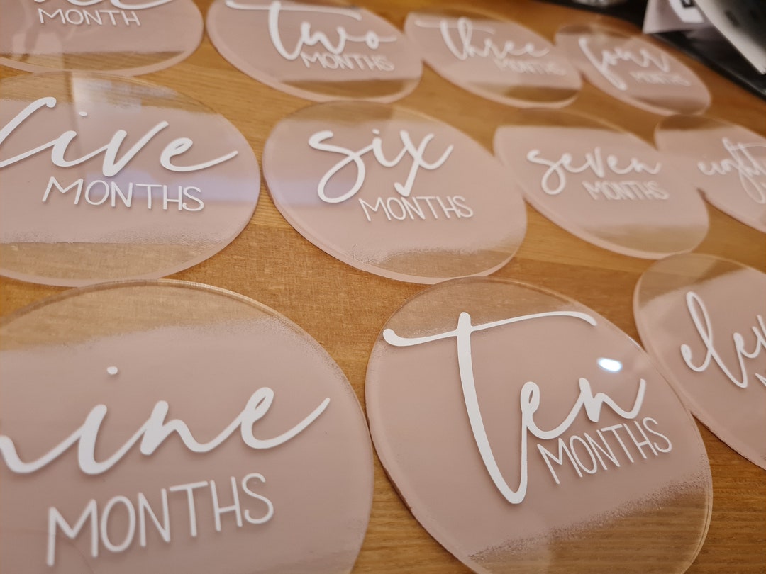 Acrylic Baby Milestones Discs| Baby Shower Gift| Baby Monthly ...