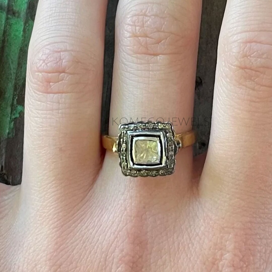 Victorian Royal Polki Diamond Ring Stucking Diamond Wedding Ring ...