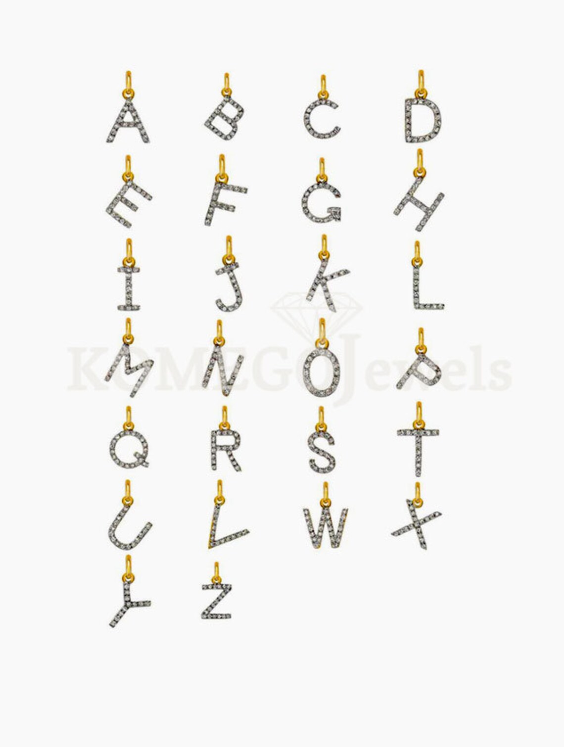 Handmade Initial Name Necklace 925 Sterling Silver Pave - Etsy