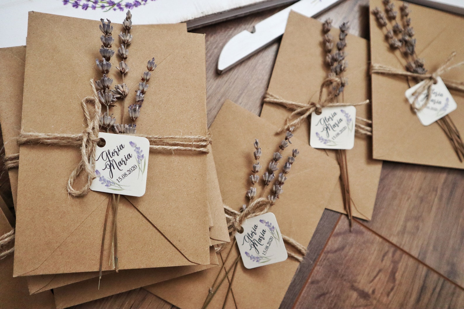 Kraft Lavender Wedding Invitation Rustic Nature Wedding Invitation ...
