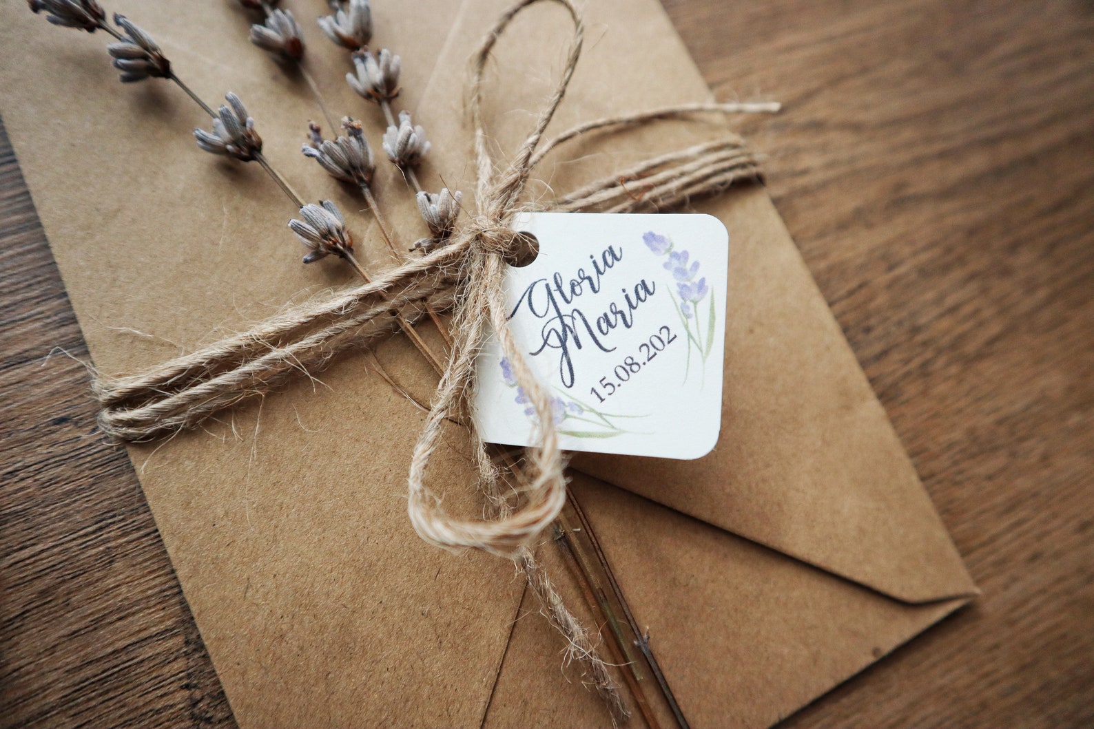 Kraft Lavender Wedding Invitation Rustic Nature Wedding Invitation ...