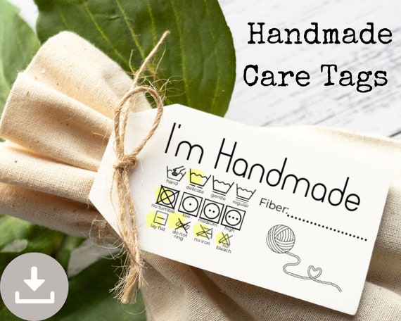 Printable Care Labels Tags / Handmade With Love / Washing - Etsy