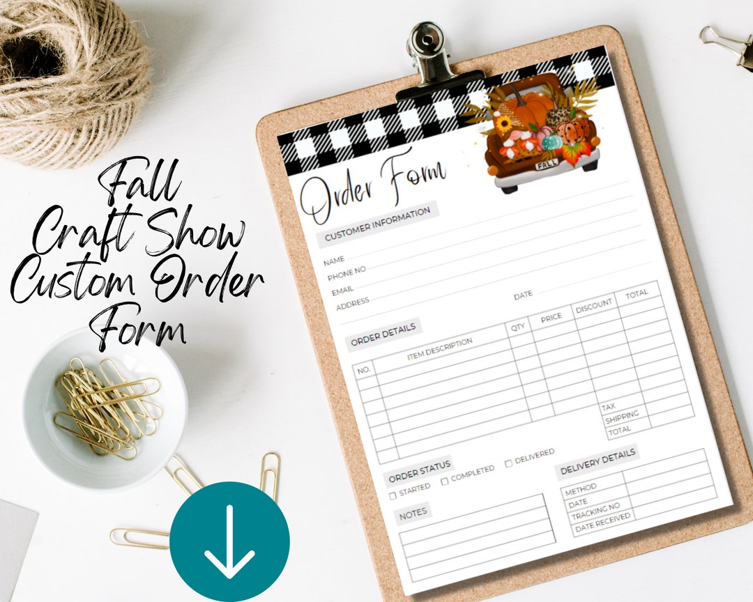 Custom ORDER FORM Pre-sales for Craft Shows / Farmers Markets - Etsy
