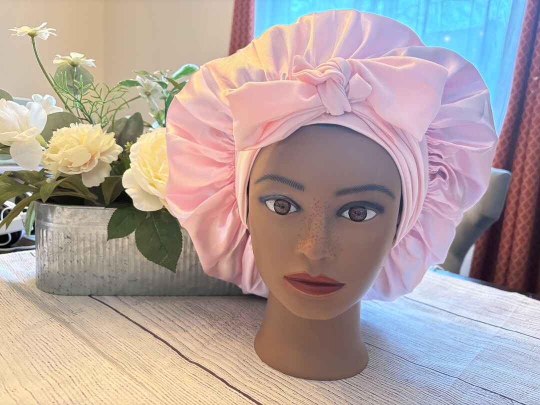 Satin Hair Bonnet With Long Ties/single Layer/long Bonnet/sleep Cap ...