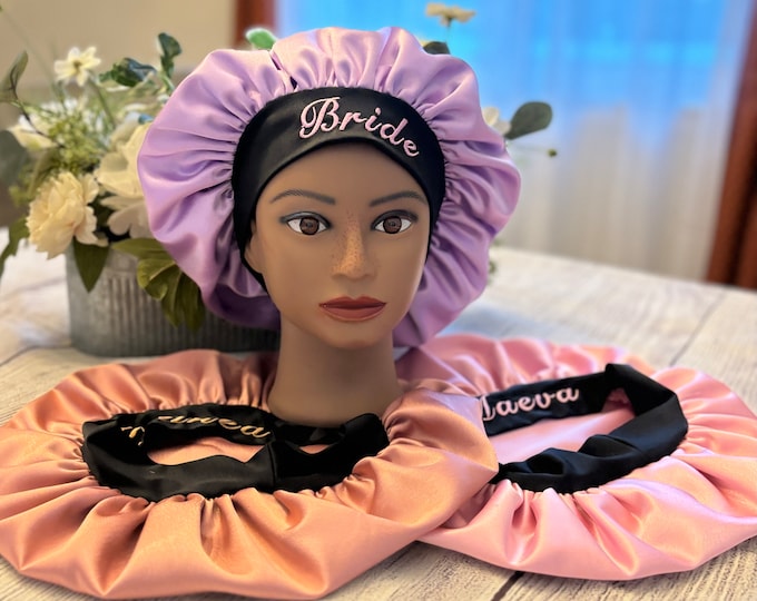 Personalized Satin Bonnet Customized Satin Bonnet Personalized Sleep ...