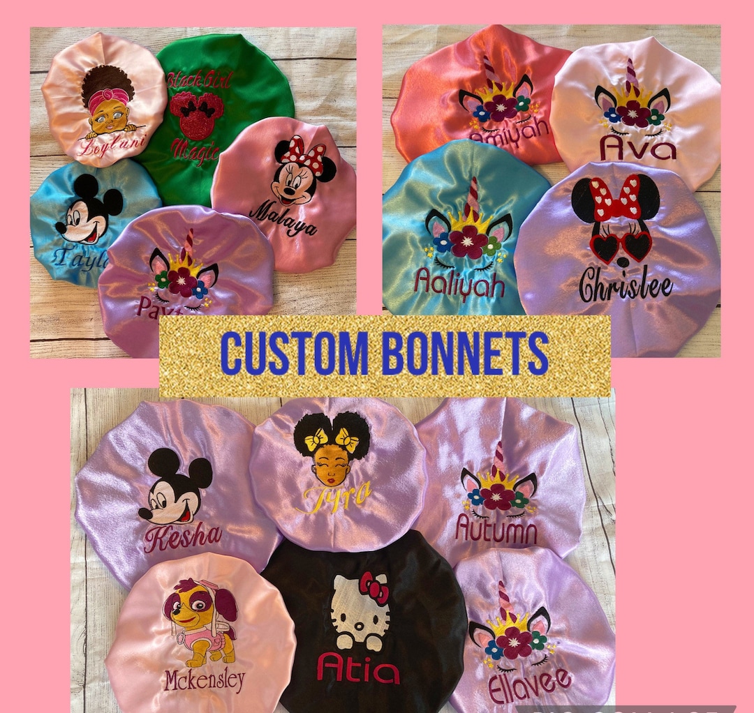 Personalized Custom Hair Bonnets/satinlined Kids/adult Sleep Cap ...