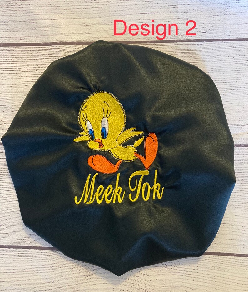 Personalized Tweety Bird Satin Kids/adult Sleep Cap/hair Bonnet ...