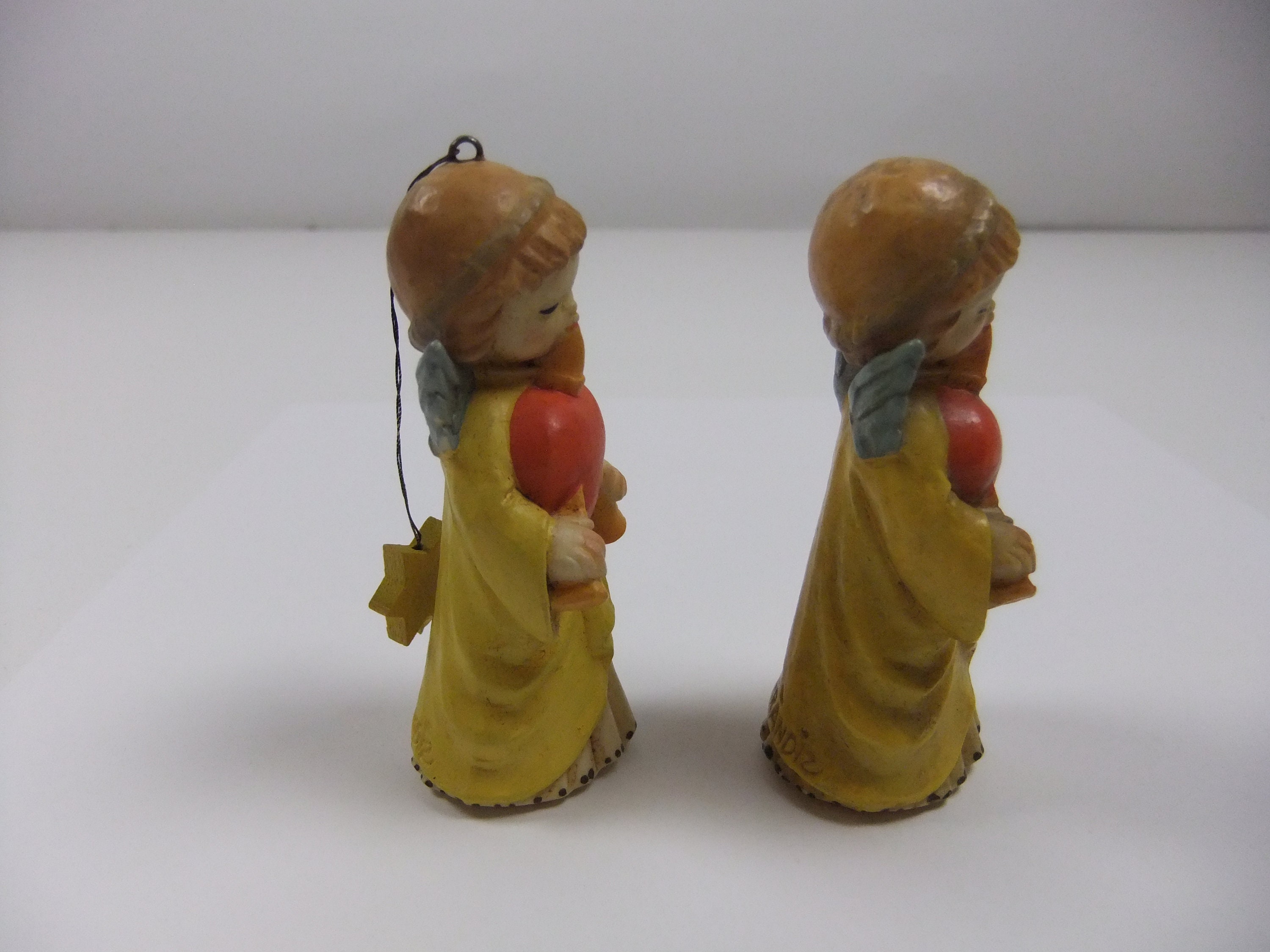 ANRI Ferrandiz Wood Carvings Angels Ornament Figurine Heart Flute - Etsy