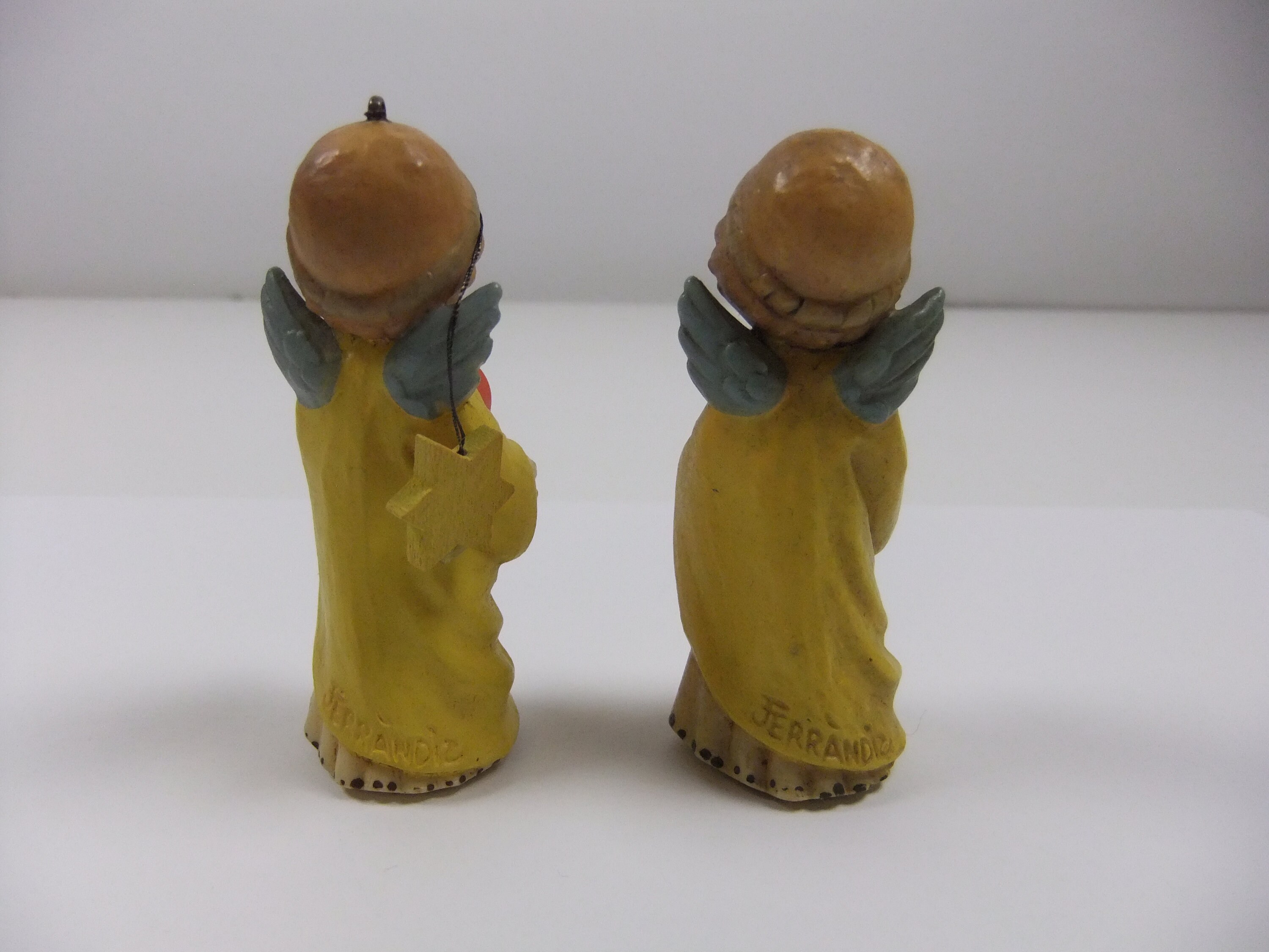 ANRI Ferrandiz Wood Carvings Angels Ornament Figurine Heart Flute - Etsy