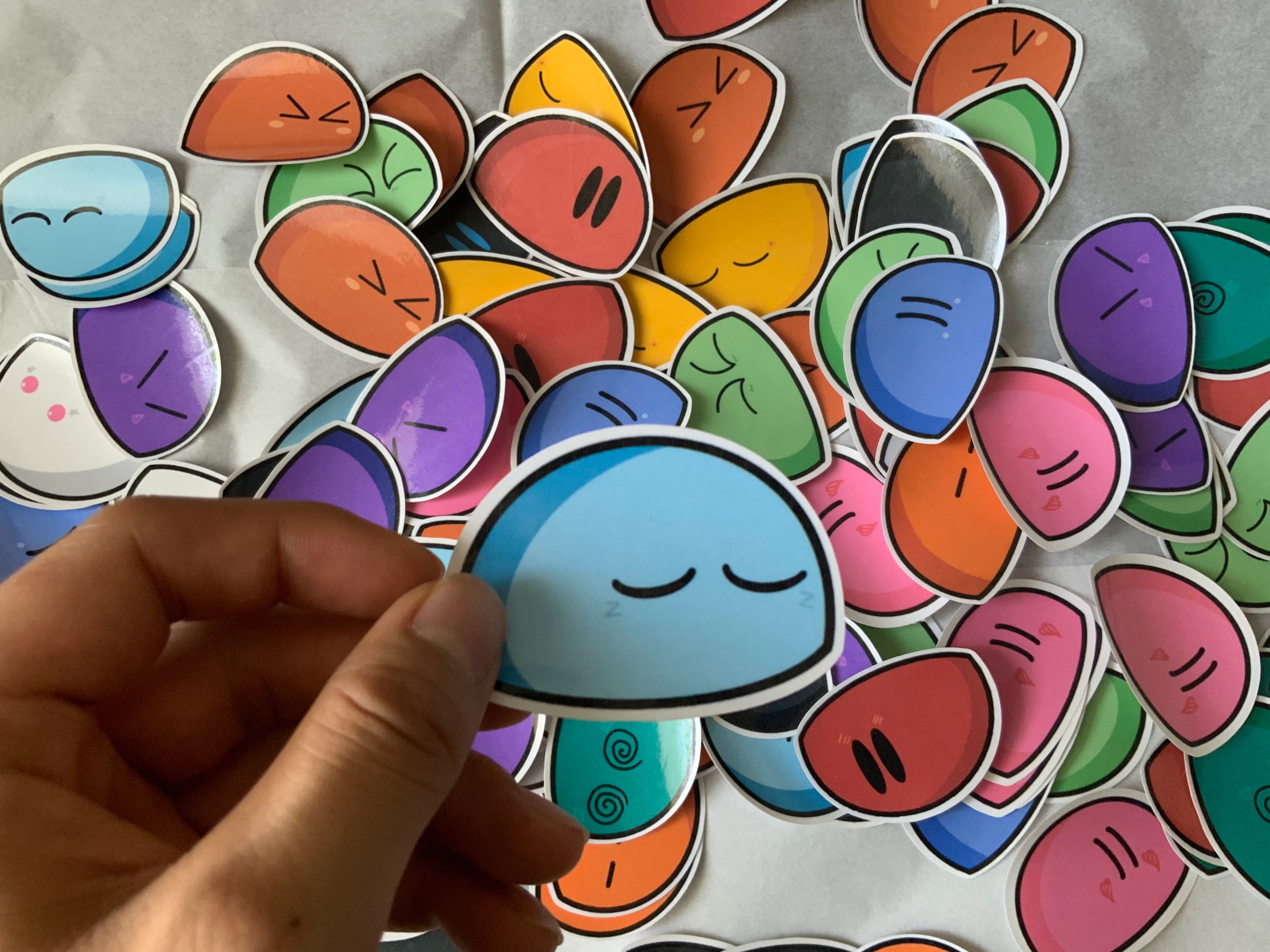 Sleepy Baby Blue Dango Sticker | Waterproof | Kawaii Stickers ...