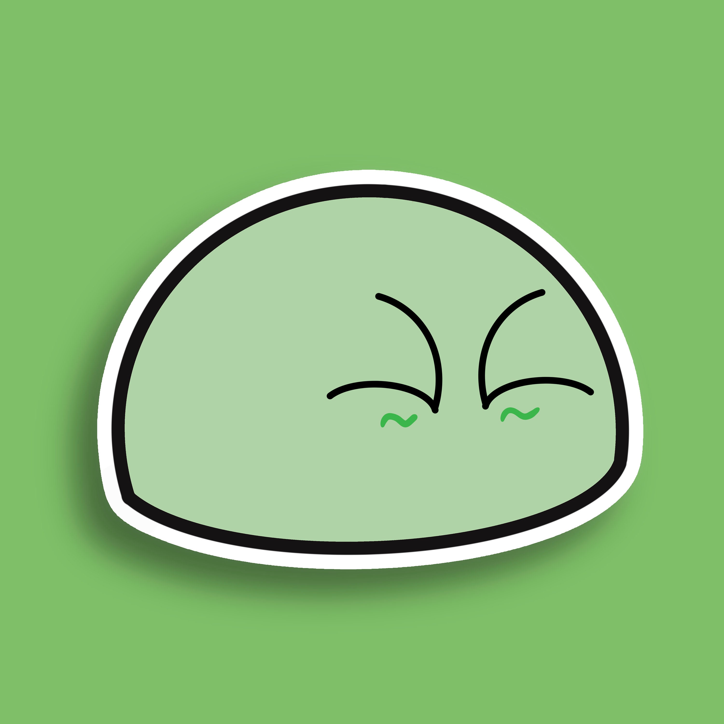 Disgusted Green Dango Sticker Waterproof Kawaii Stickers - Etsy