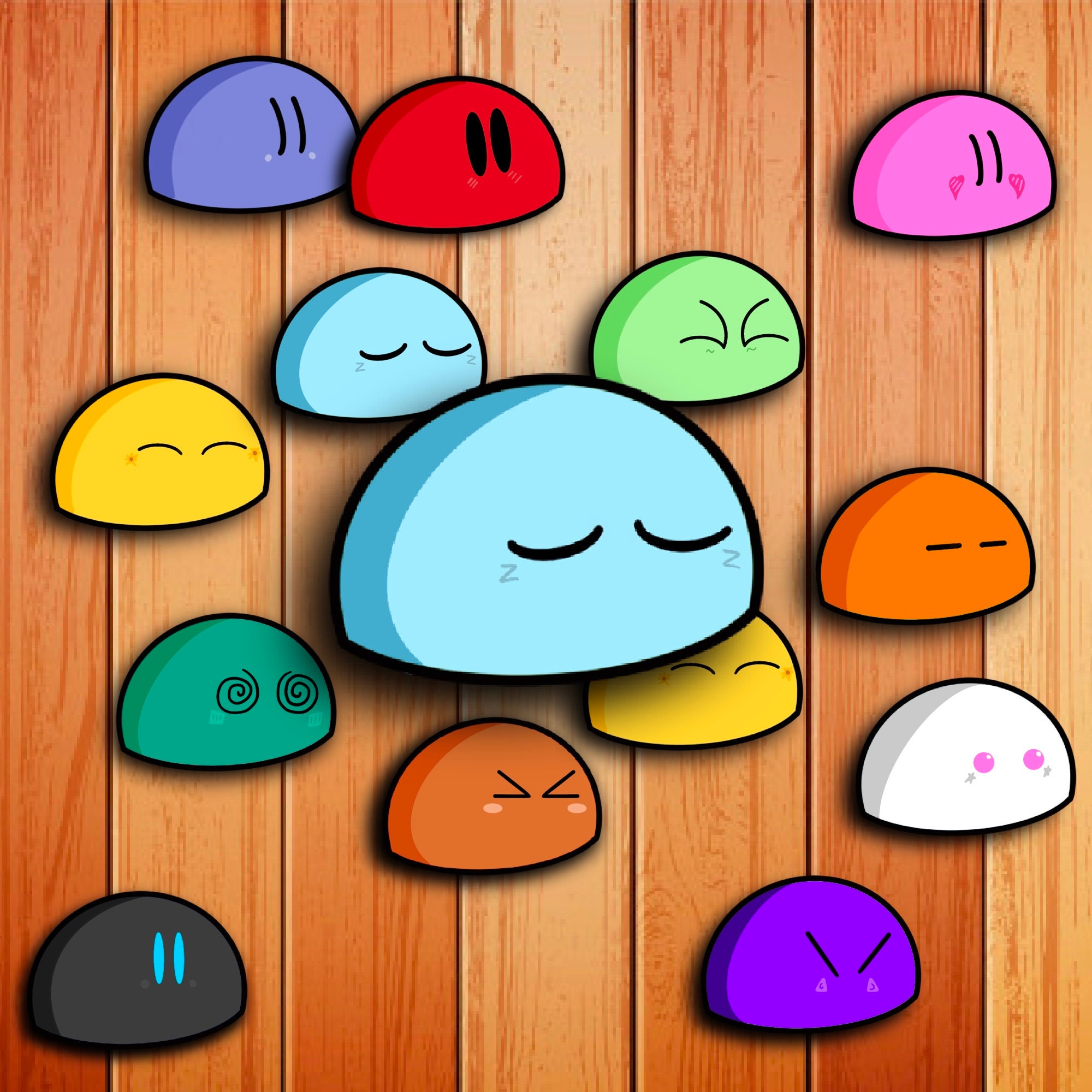 Sleepy Baby Blue Dango Sticker | Waterproof | Kawaii Stickers ...