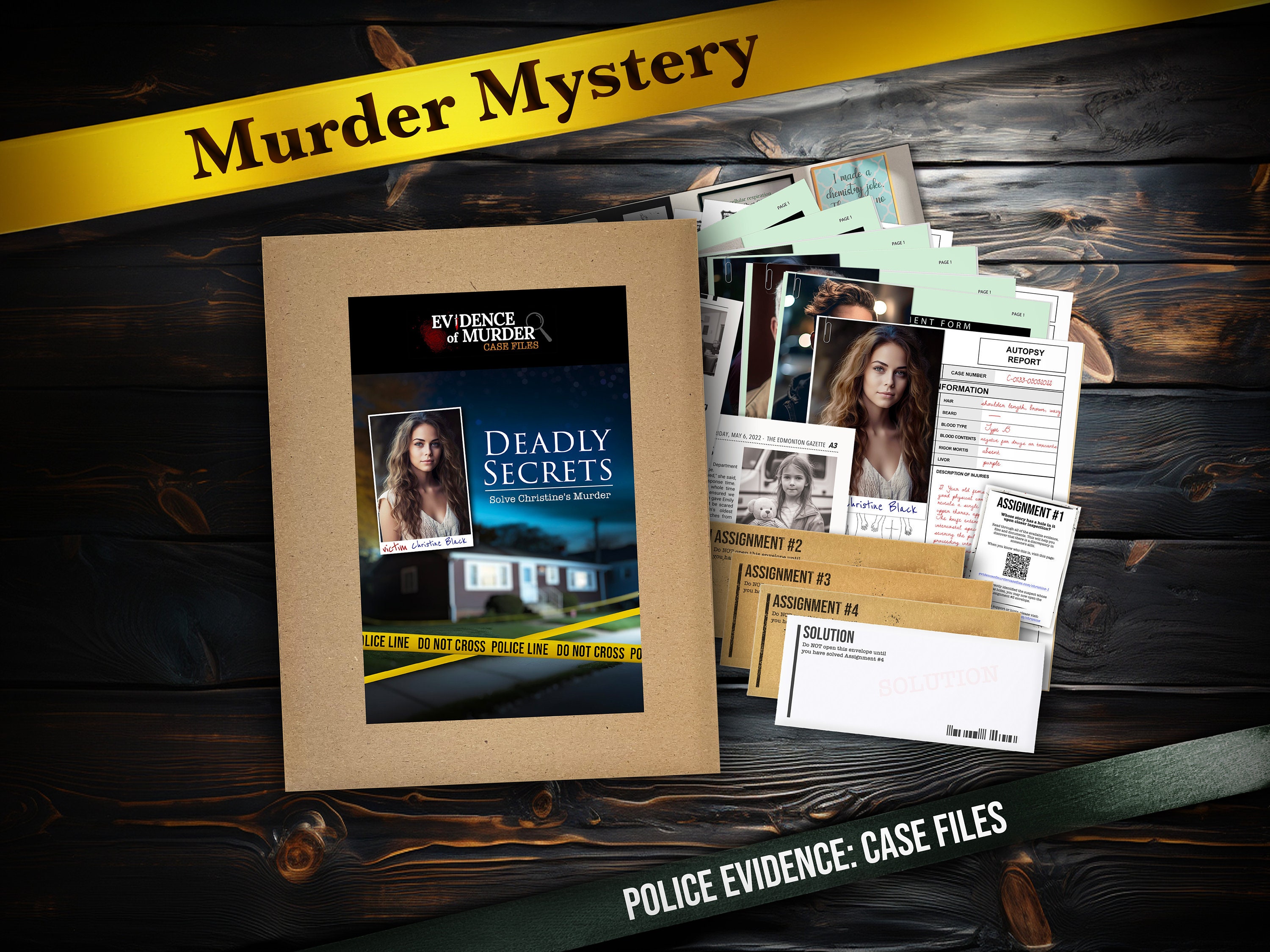 Murder Mystery Game True Crime Solving Escape Room Cold Case Whodunit ...