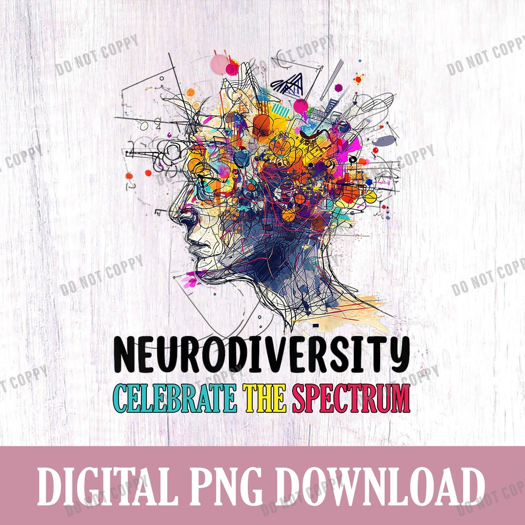 Neurodiversity Brain Autism Awareness ASD ADHD Png Digital Download ...