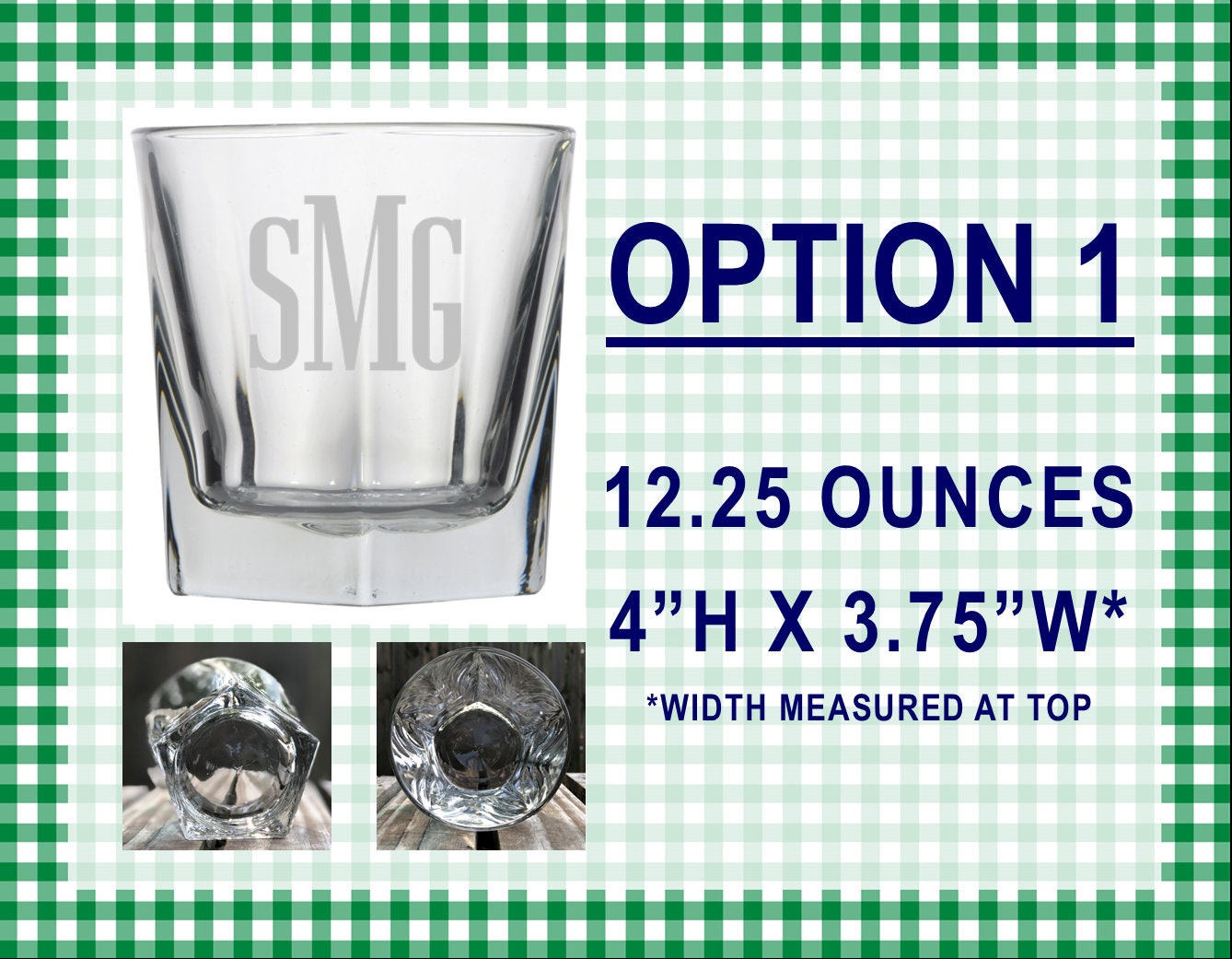 Etched Monogram Glass. Monogrammed Cocktail Custom Whiskey Glass ...