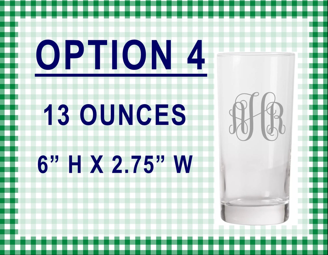 Etched Monogram Glass. Monogrammed Cocktail Custom Whiskey Glass ...