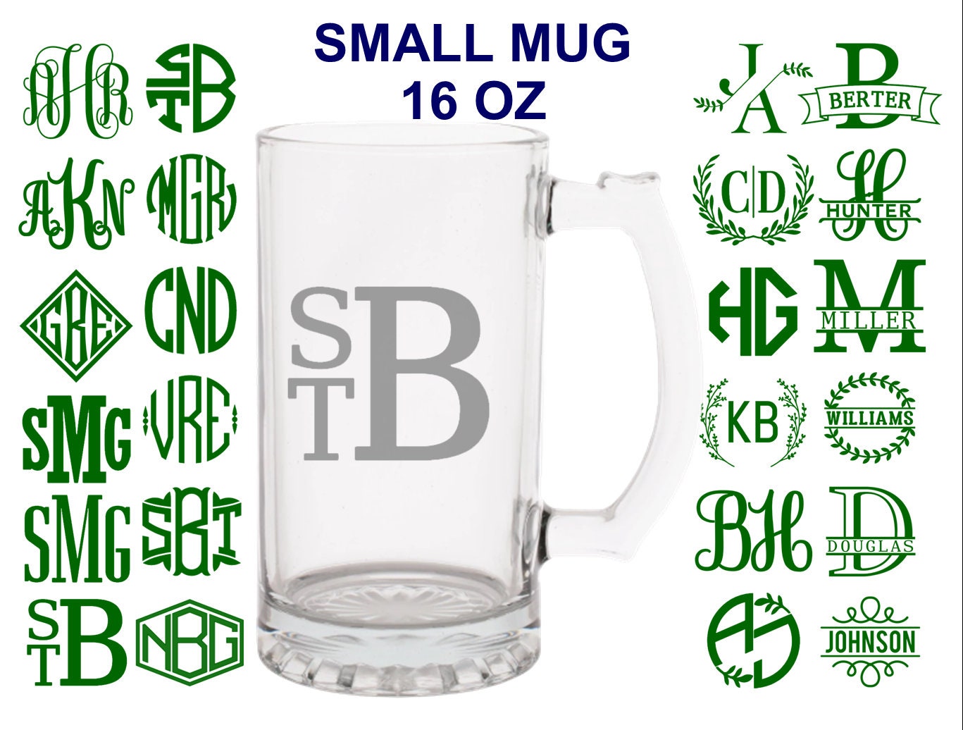 Personalized Beer Mug SMALL Monogram Beer Glass Personalized - Etsy