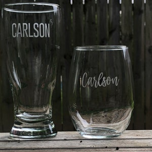 Etched Personalized Glass; Name Glass; Custom Cocktail Glass ...