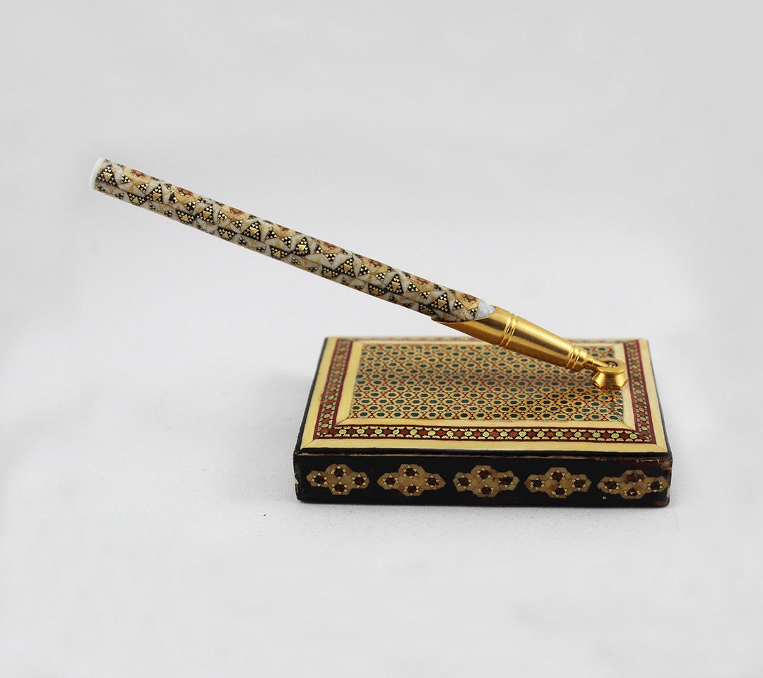 Khatam Pen Holder With Pen, Khatam Kari Wooden Art, Khatam, Khatam Kari ...