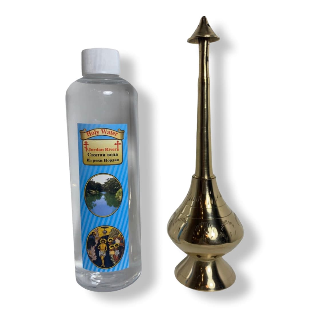 Holy Water From Jordan River and Brass Sprinkler Bottle for Holy Water ...