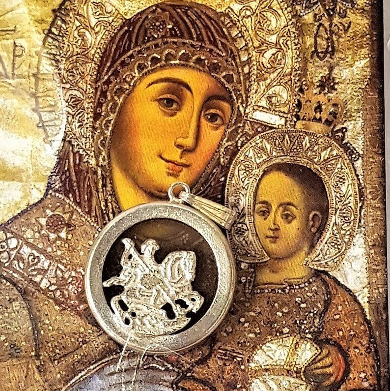 Saint George Pendant Holy Soil Jerusalem Soil Filled - Etsy