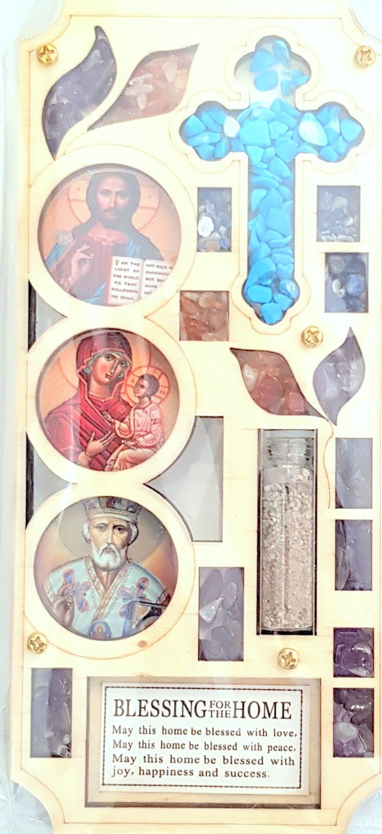 Blessing for Home Icon and Gemstone Wall Decor Handmade in - Etsy