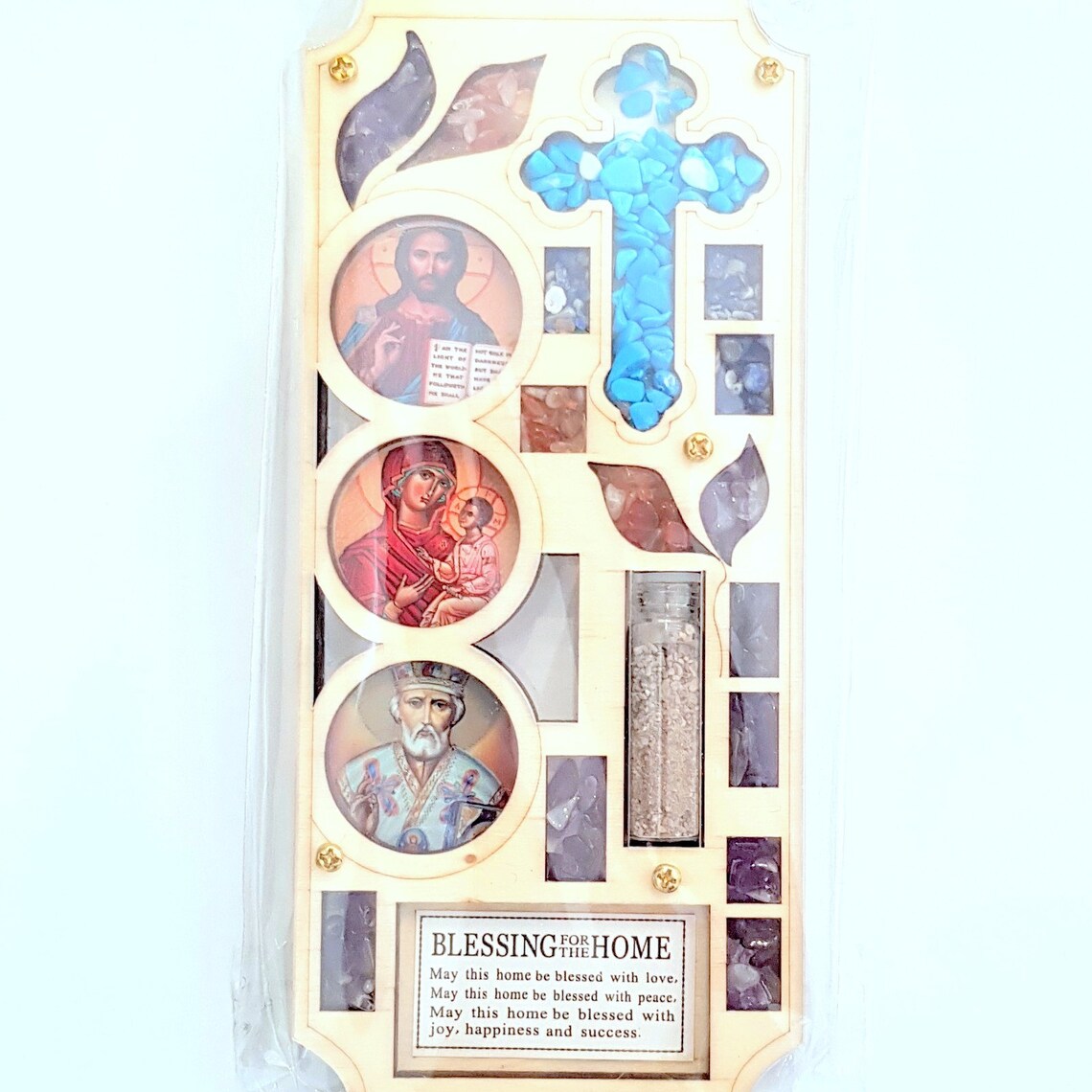 Blessing for Home Icon and Gemstone Wall Decor Handmade in - Etsy