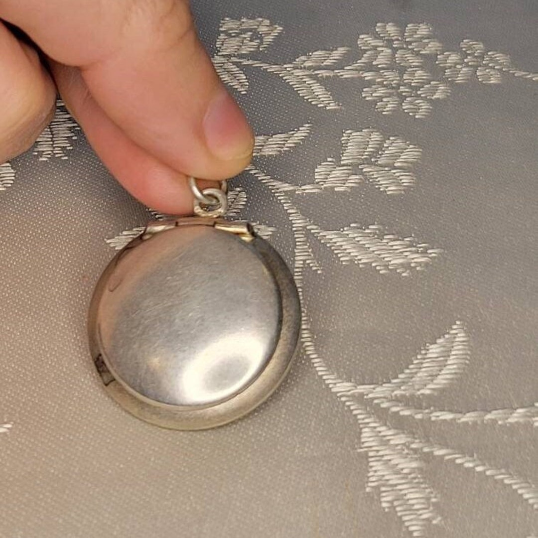 Antique German Genuine Art Deco Nickel Silver Locket Compact Hallmarked ...