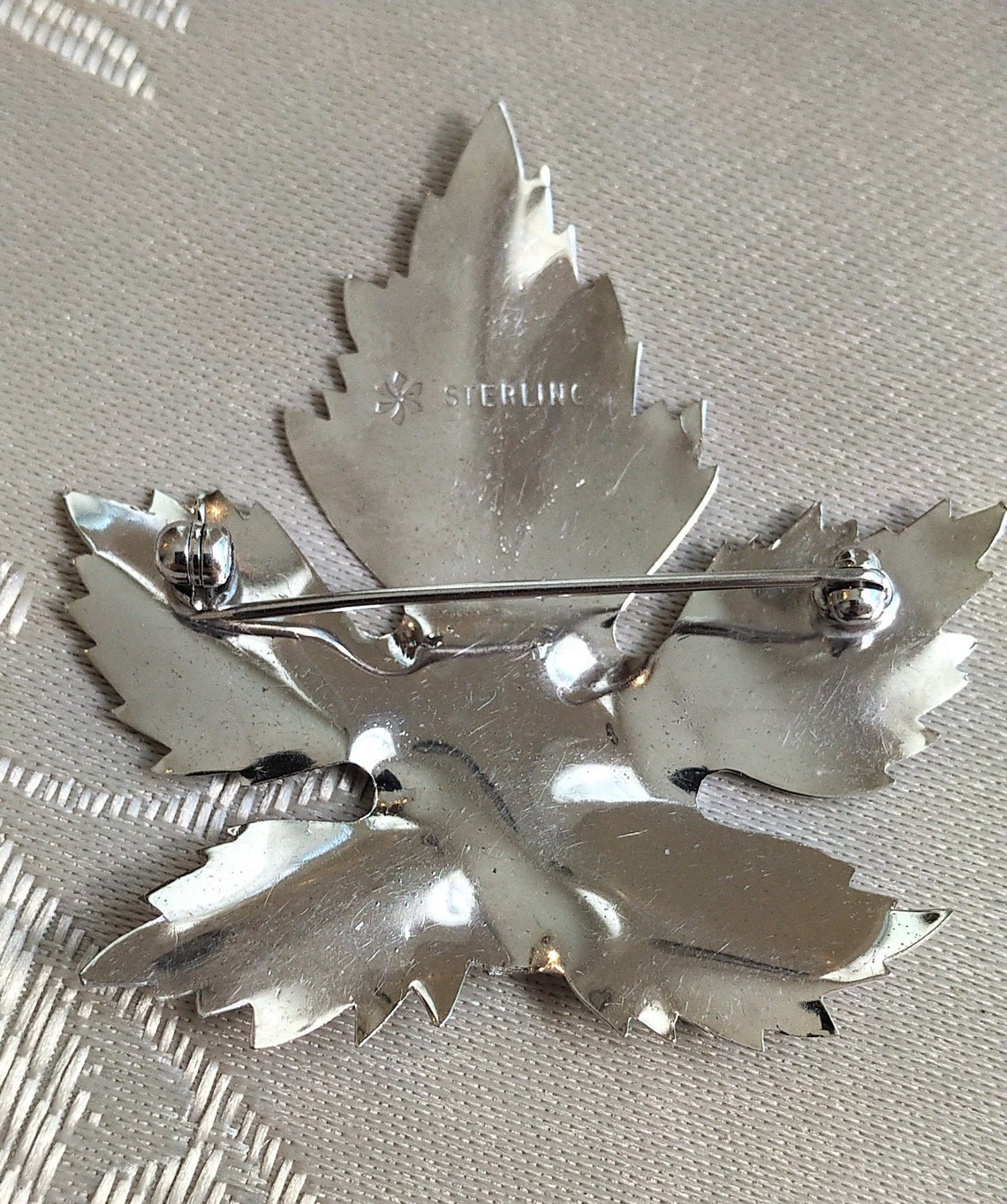 Vintage Sterling Silver Maple Leaf Brooch Etsy Uk