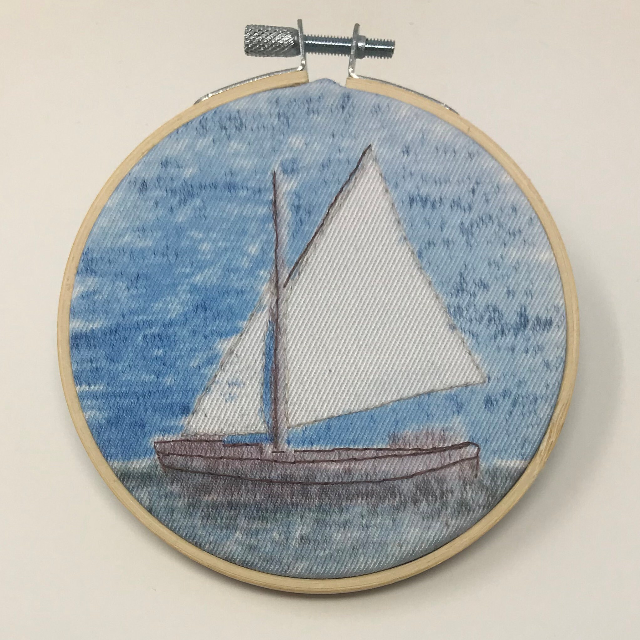 Sailing Ship Hoop Embroidery 4 Inches - Etsy UK